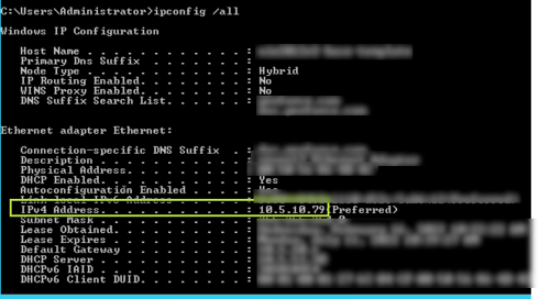 Find your IP address and the port number for the server running Helix Core