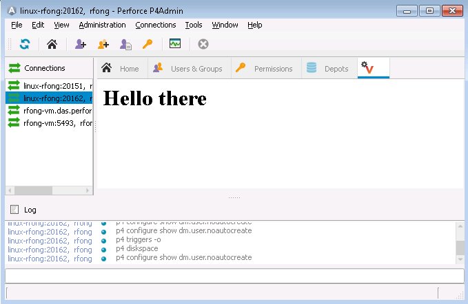 Adding a custom web page to P4Admin