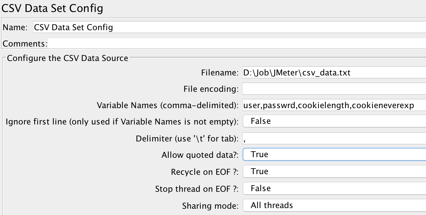 How to Utilize the CSV Dataset Config
