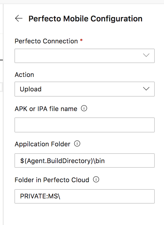 Create CI projects for Perfecto in Azure DevOps