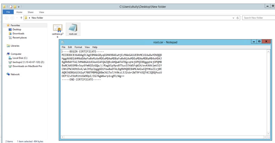 Extracting PEM Certificates from a .p7b Bundle File (KBA1859)