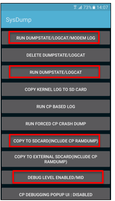 Obtain dumpstate/logs from Samsung Galaxy devices