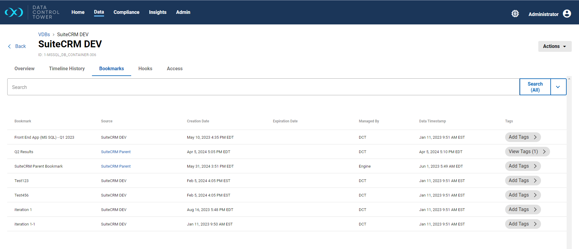 Delphix Self-Service to DCT: Bookmark, VDB, and User Migration